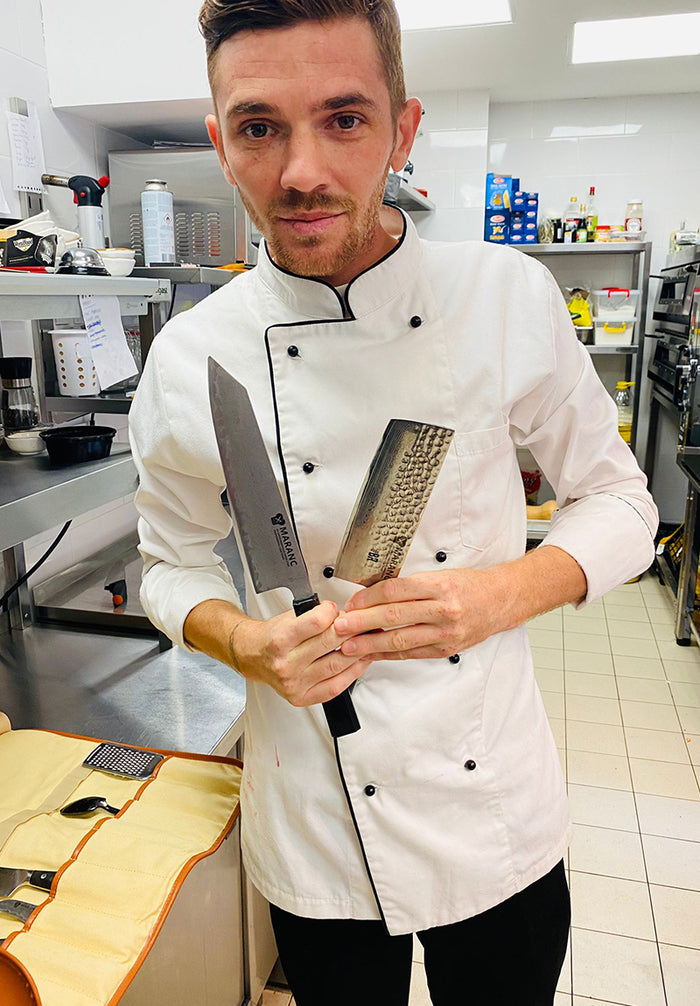 Cutit filetat profesional Maranc, otel de damasc, 15 cm, M174