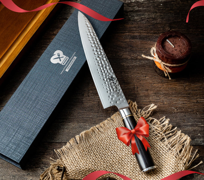 Cutit filetat profesional Maranc, otel de damasc, 15 cm, M174