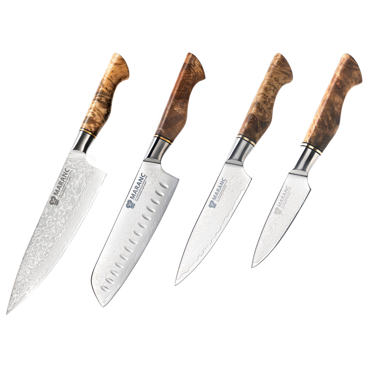 Cutit filetat profesional Maranc, otel de damasc, 15 cm, M174